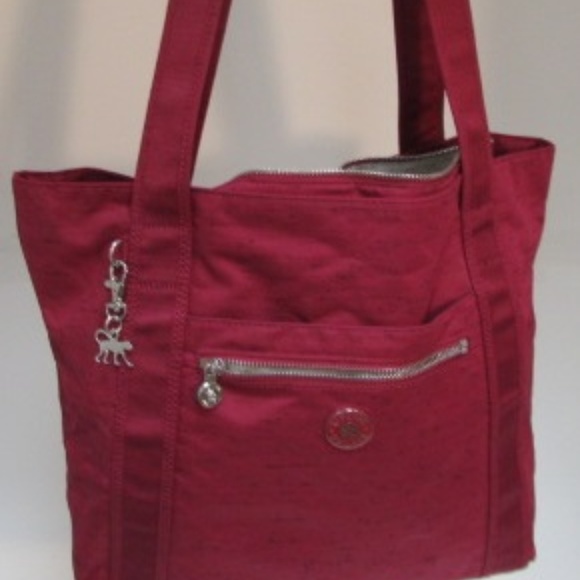 Kipling | Bags | Kipling Red W Black Speckles Synthetic Large Tote ...